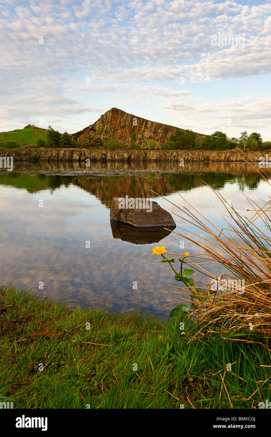 Summer evening at Cawfields Quarry on the route of the Hadrian's Wall ...