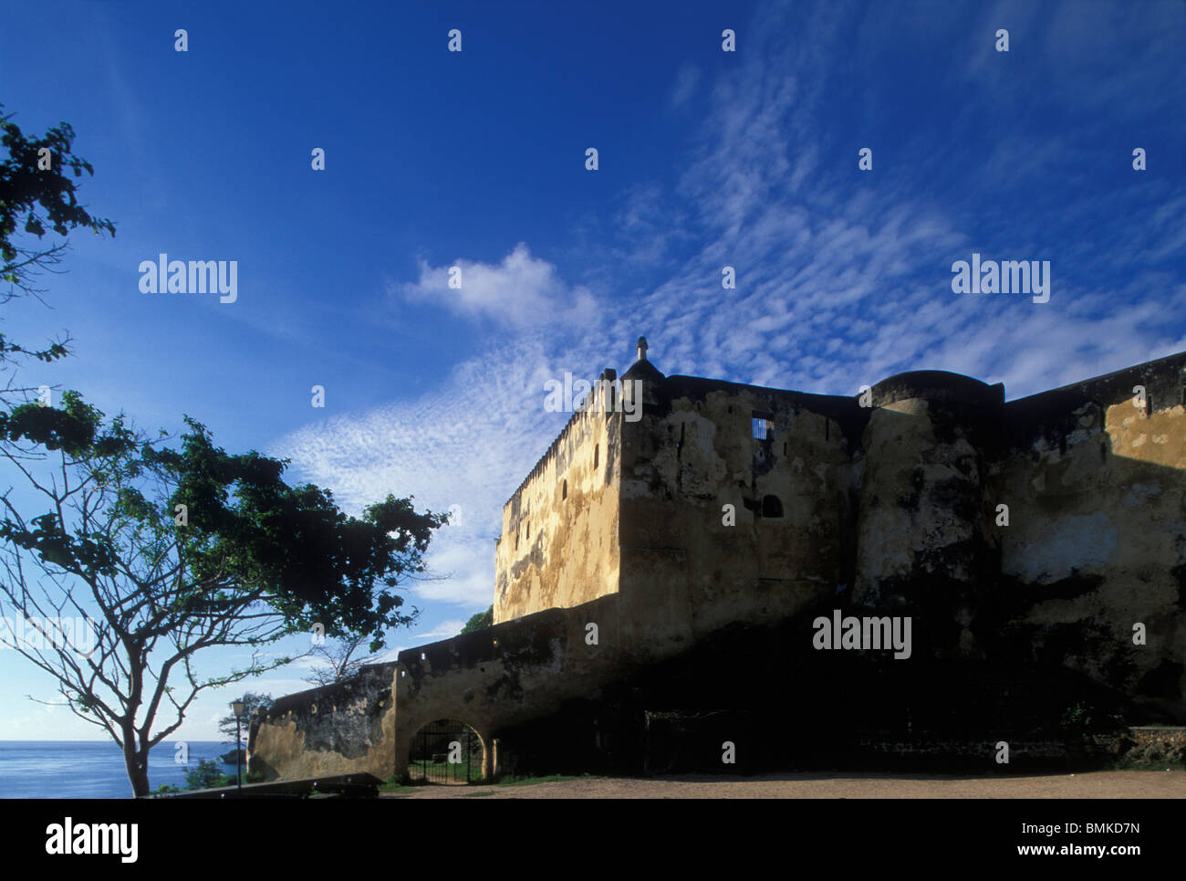 Africa, Kenya, Mombasa, Morning sun lights Fort Jesus, a fortress first ...