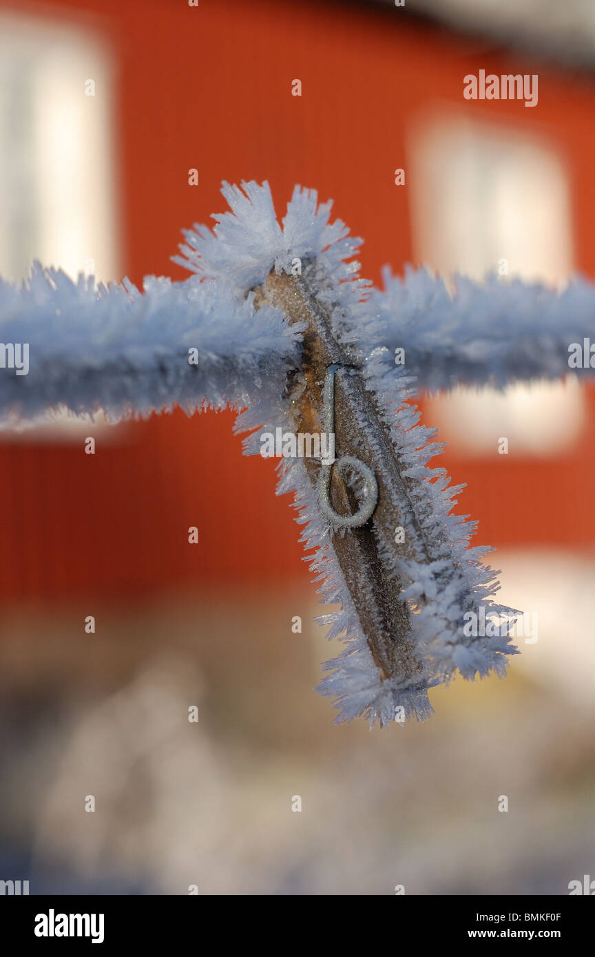 frozen washing line Stock Photo - Alamy