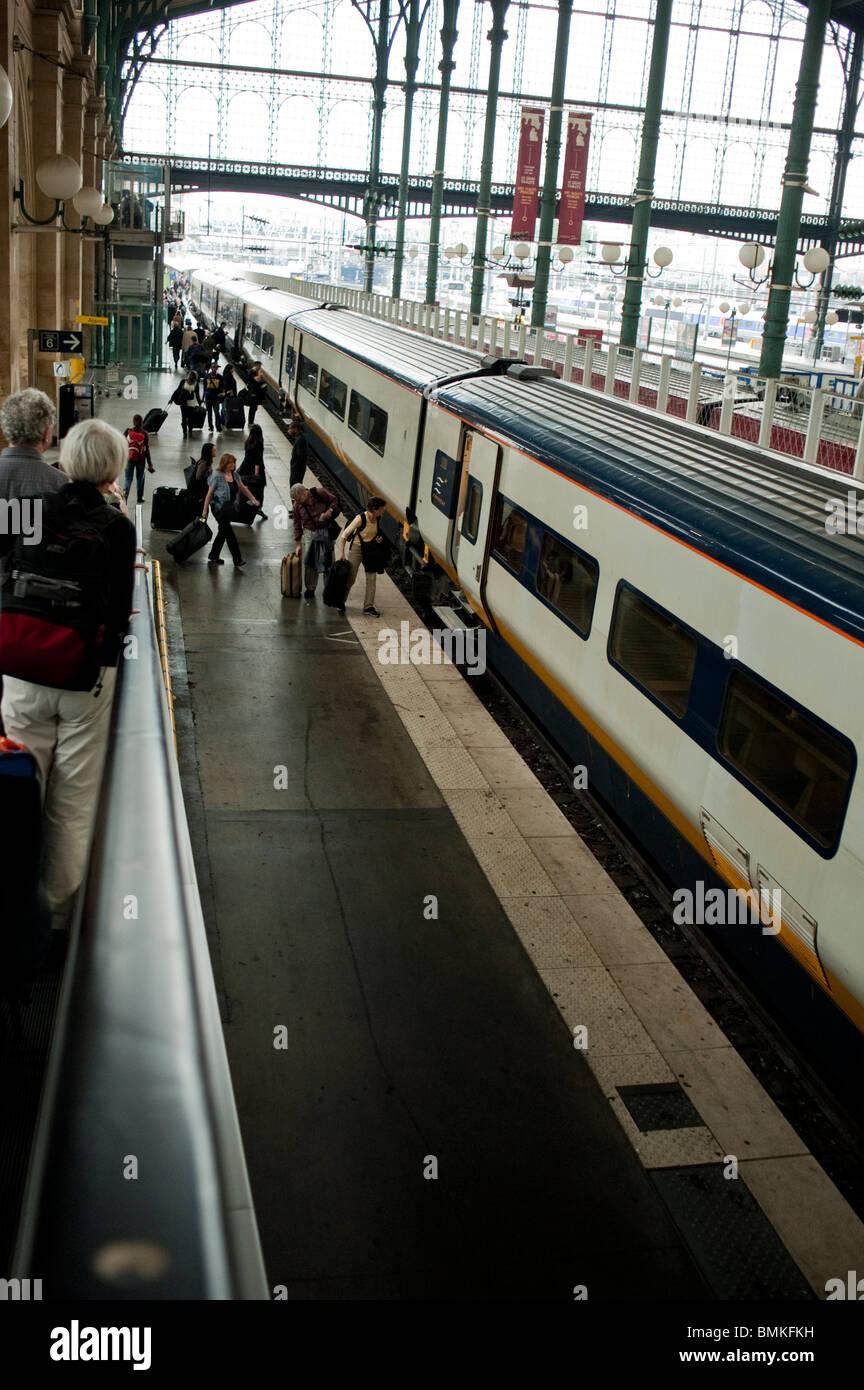 Paris, France,, High Angle View, Tourists Traveling in High Speed Train ...
