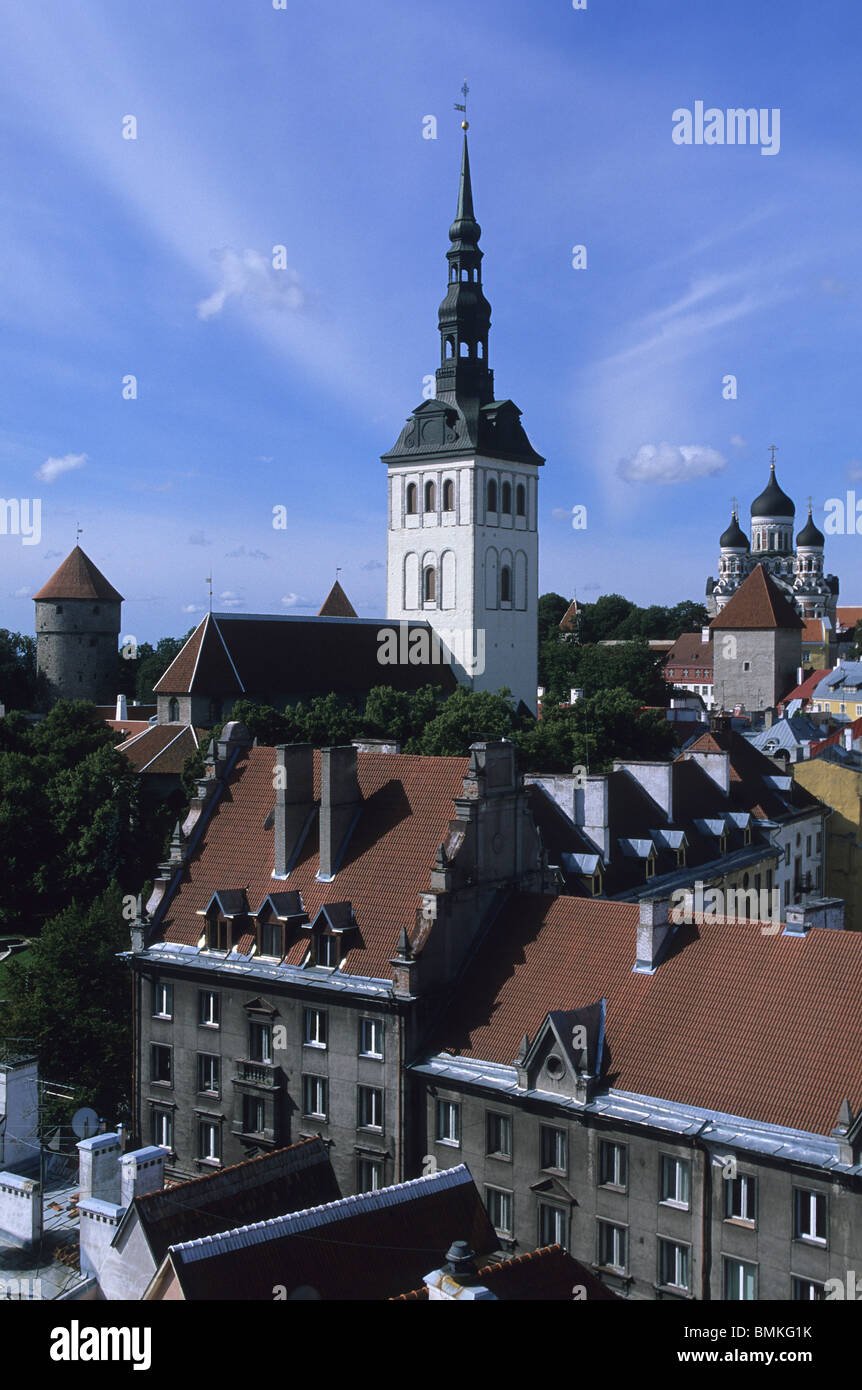 Estonia,Tallinn,Old Town ,St. Nocholas Church,Toompea,from Town Hall ...