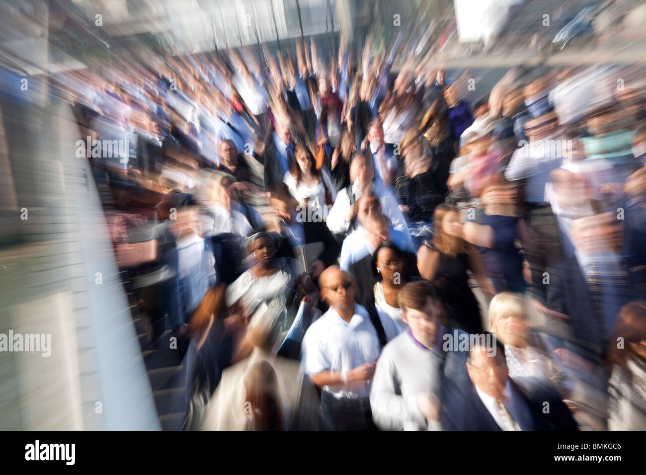 Commuters on London Bridge during rush hour Stock Photo - Alamy