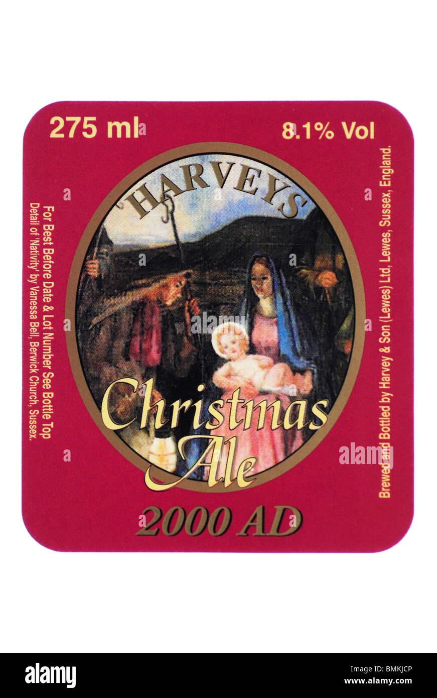 Harveys Christmas Ale 2000 AD Bottled Beer label - label circa 2000 ...