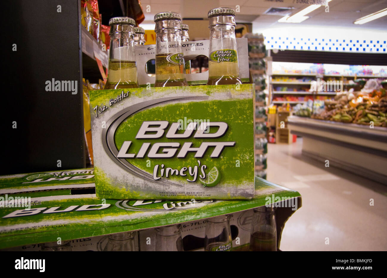 A display of flavored Bud Light Limey's beer by the brewer Anheuser ...