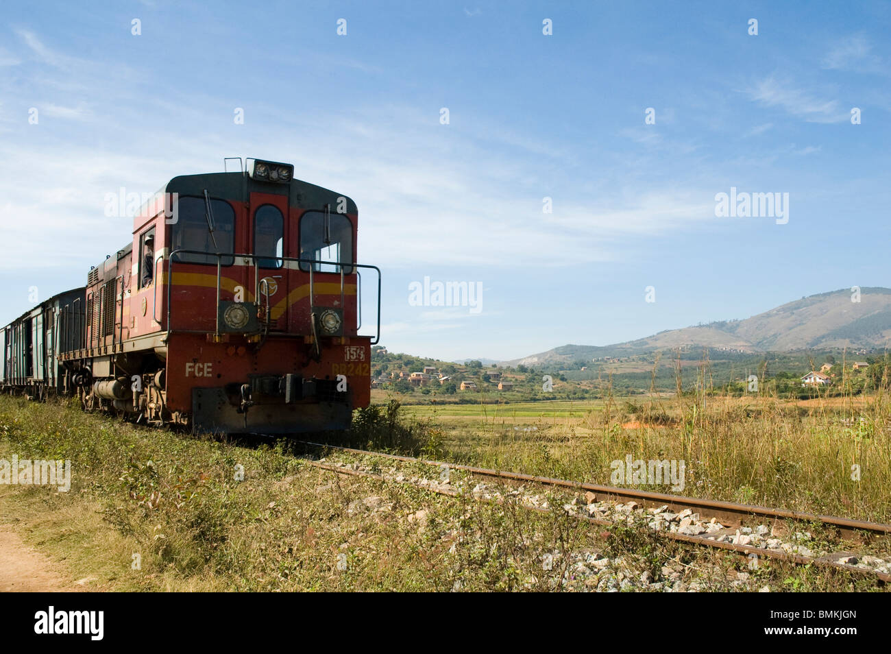 Madagascar, Fianarantsoa. Fianarantsoa to Manakara cargo train Stock ...