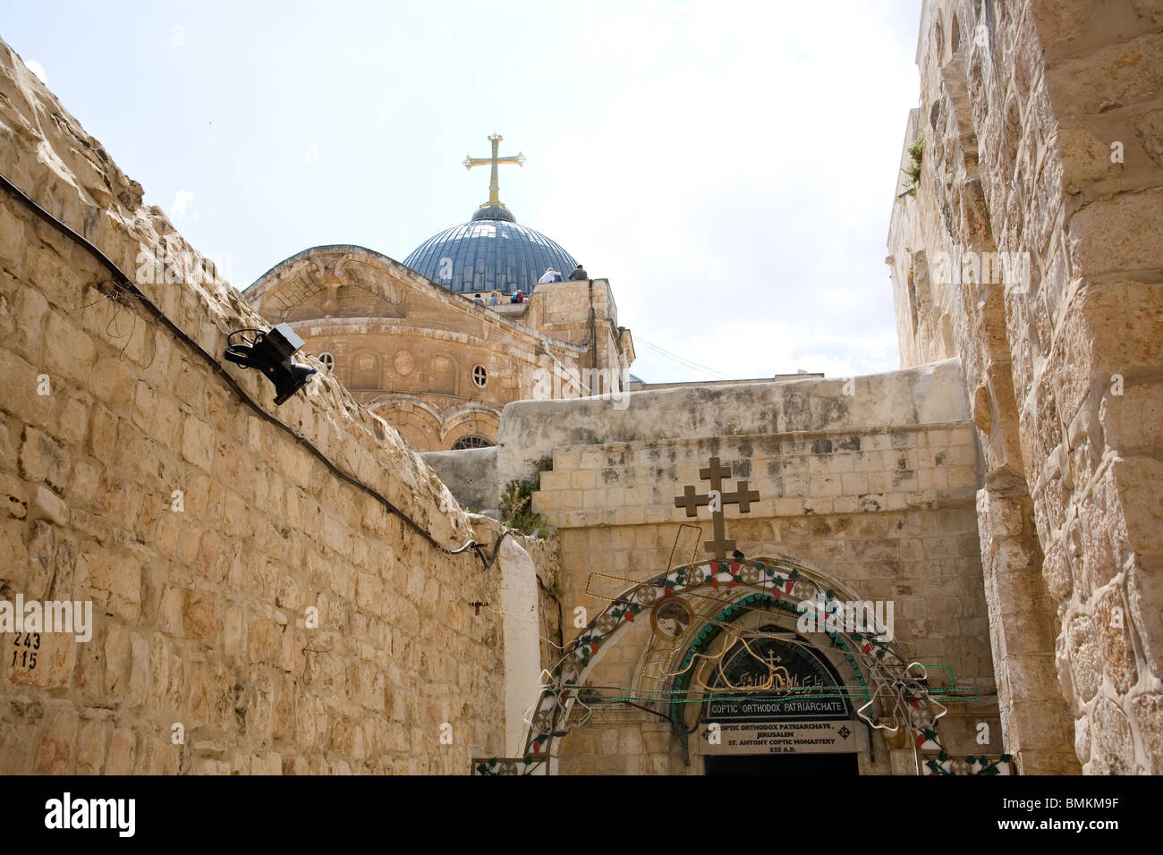 Ninth Station of the Cross along the Via Dolorosa in Jerusalem, view of ...