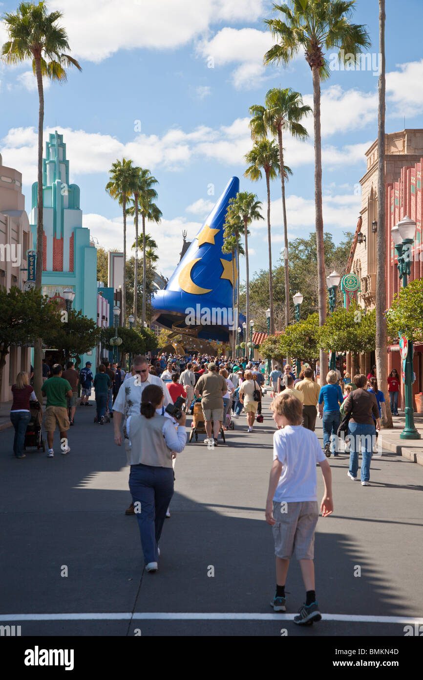 Orlando, FL - Feb 2009 - Tourists walk down Hollywood Boulevard at ...