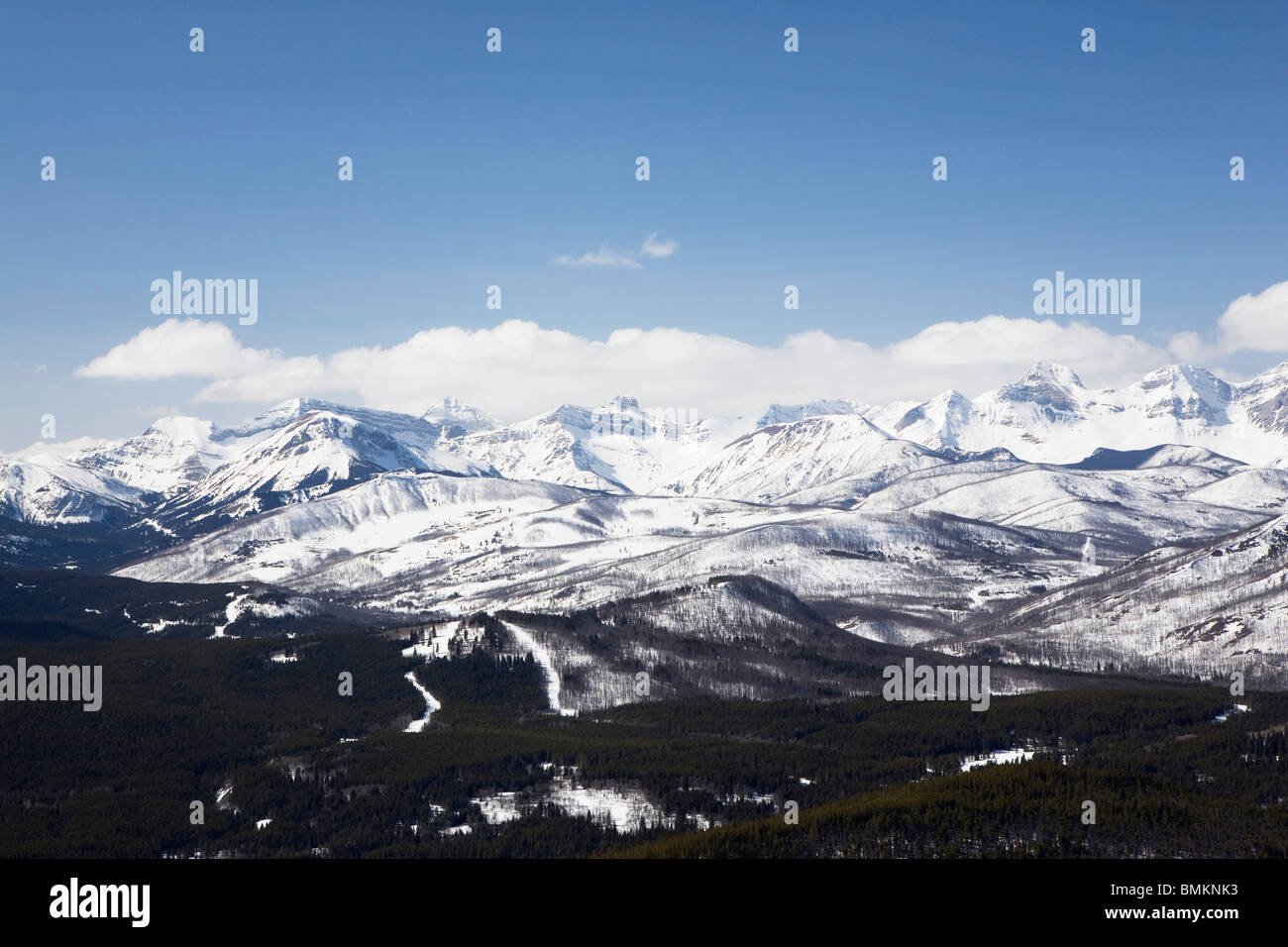 Alberta, Canada; View Of Front Range Mountains And Foothills From ...