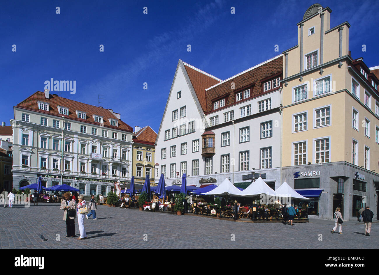 Estonia,Tallinn,Old Town,Town Hall Square (Raekoja plats),Old houses ...