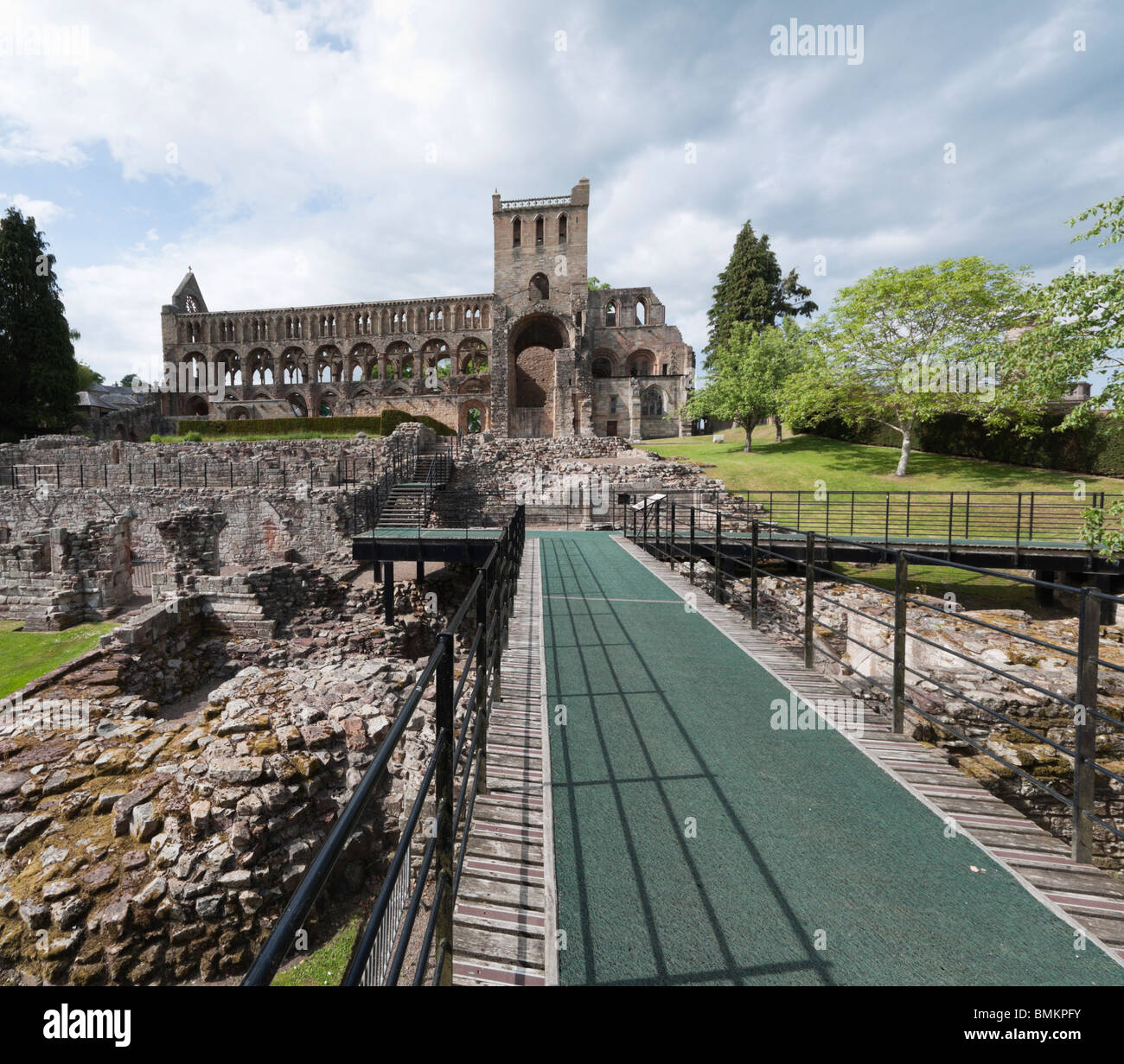 Jedburgh Abbey Scotland - universal access via a ramp pathway erected ...