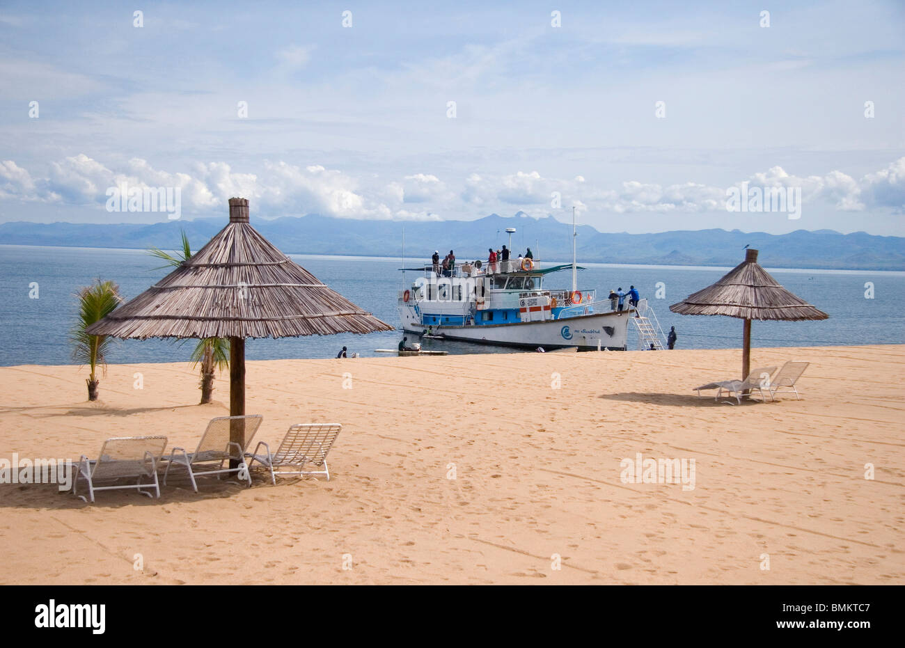 Africa; Malawi; Lake Malawi; Club Makakola; MV Sunbird with Passengers ...
