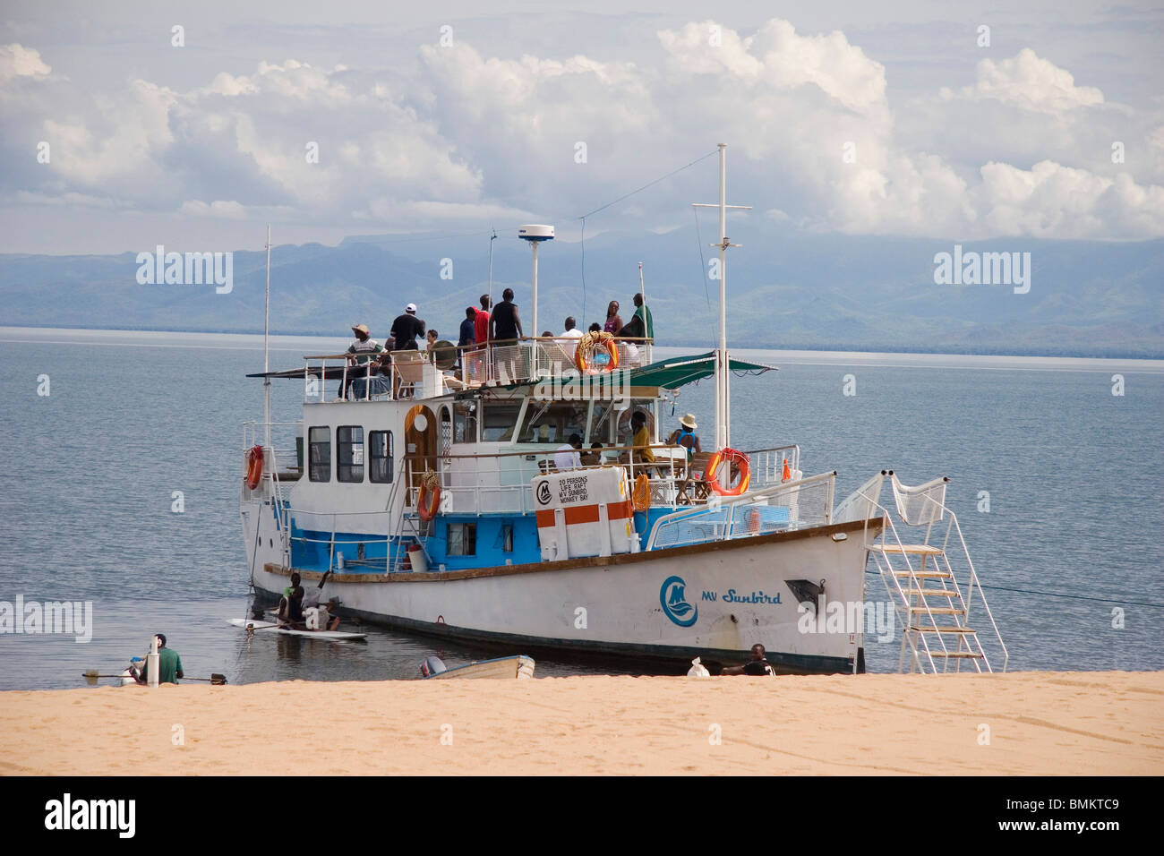 Africa; Malawi; Lake Malawi; Club Makakola; MV Sunbird on the Beach at ...