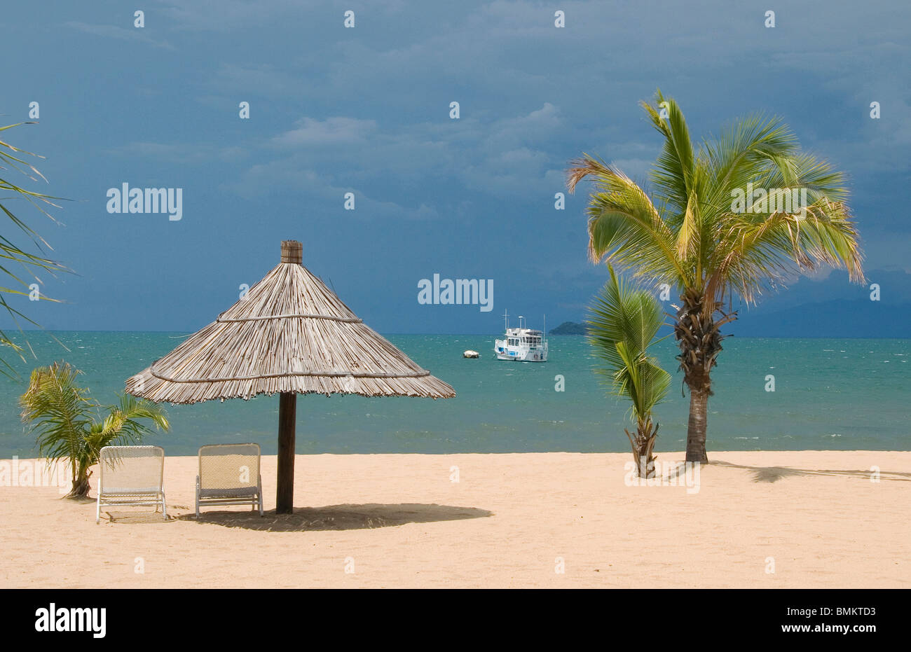 Africa; Malawi; Mangochi; Lake Malawi; Approaching storm at Club ...
