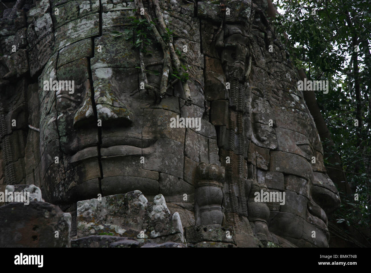Bayon Carving Angkor Thom Stock Photo - Alamy