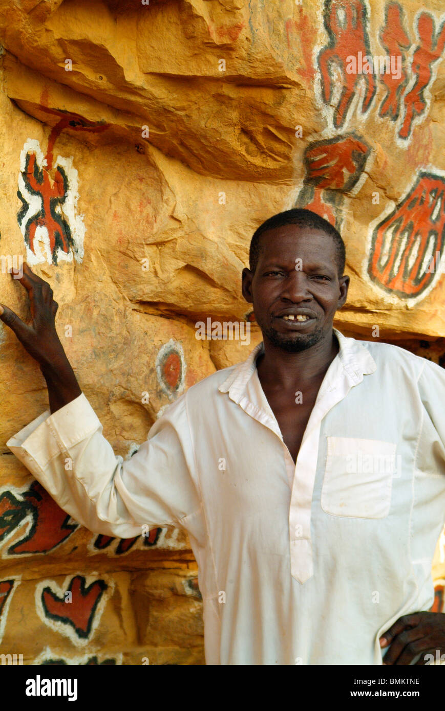 Africa, West Africa, Mali, Songo Village. Dogon tribesman near sacred ...