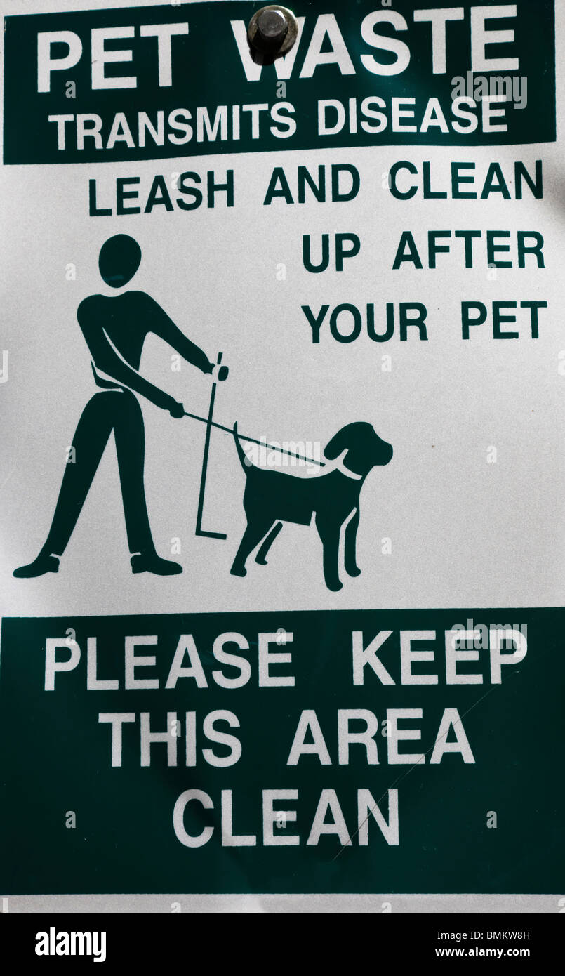 Dog waste clean up sign hi-res stock photography and images - Alamy