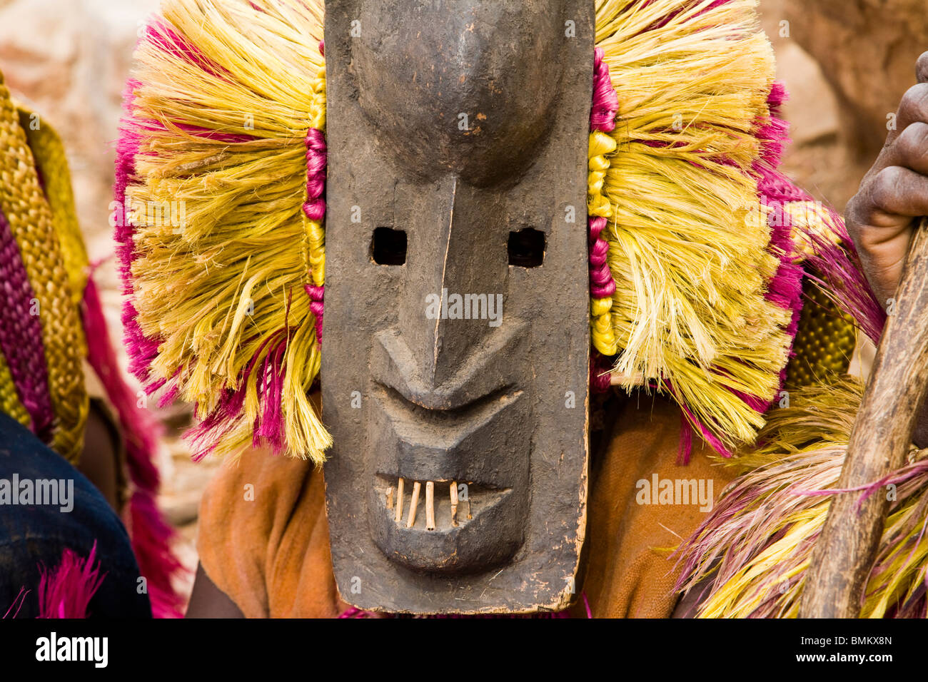 Mali, Tireli. Dancer wearing Kananga mask at the Dama celebration Stock ...