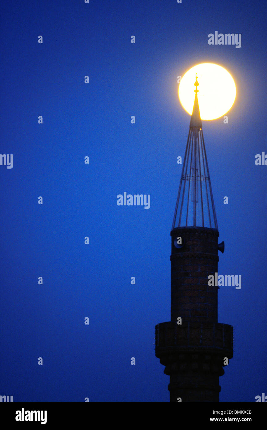 MINARET, FULL MOON, ALANYA, TURKEY Stock Photo - Alamy