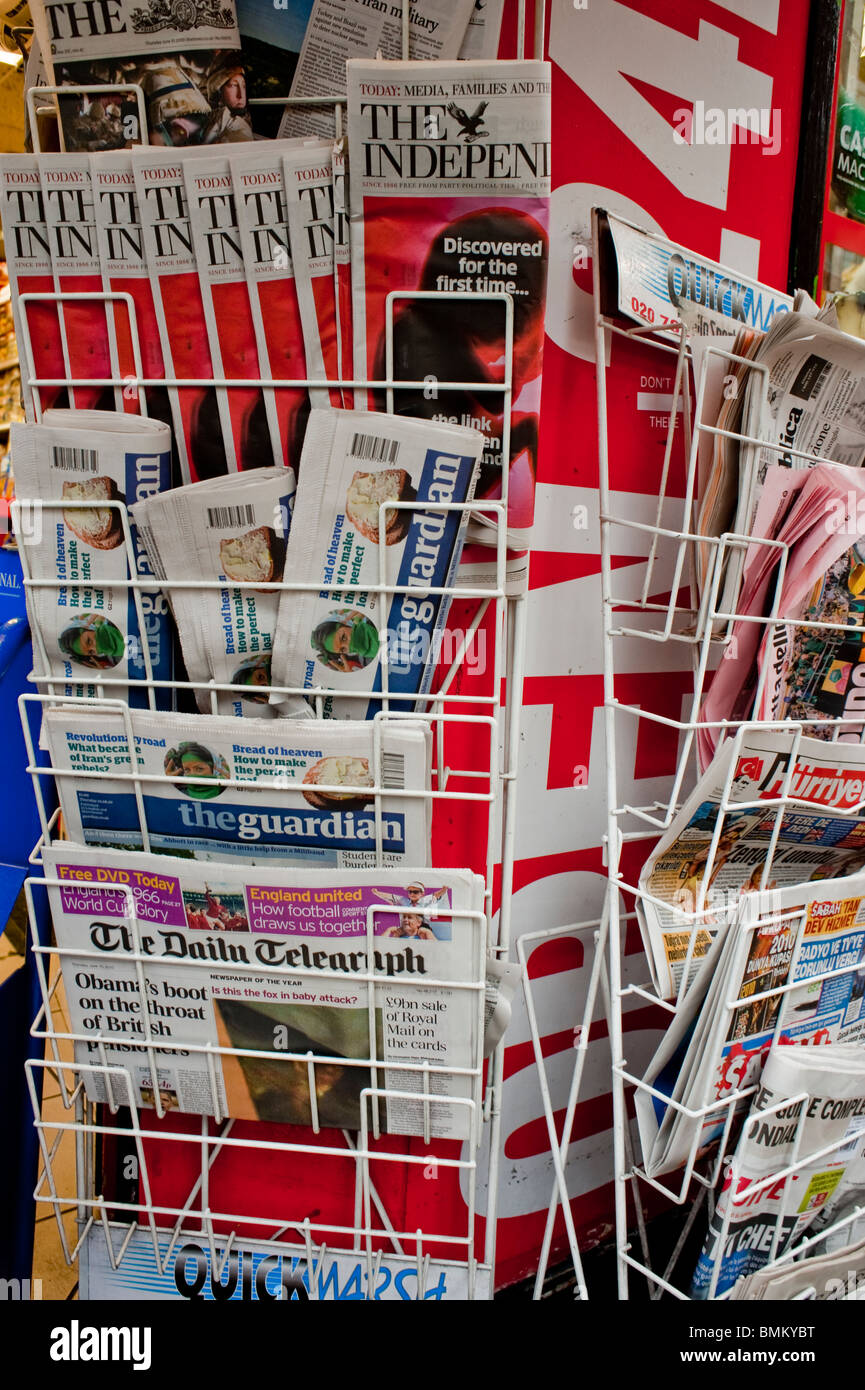 London, UK, Close up, Great Britain, Detail, Newsagent, English ...