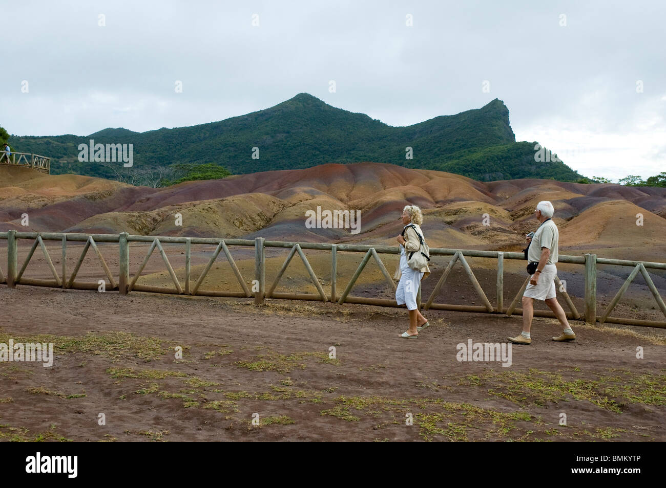 Mauritius, Chamarel. Coloured Earths of Chamarel. These seven-coloured ...