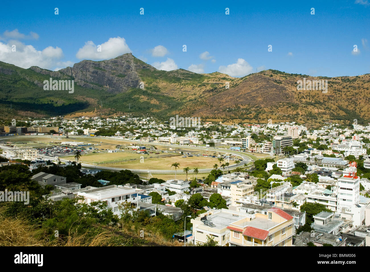 Mauritius, Port Louis. Race track with Montagne Longue Stock Photo - Alamy
