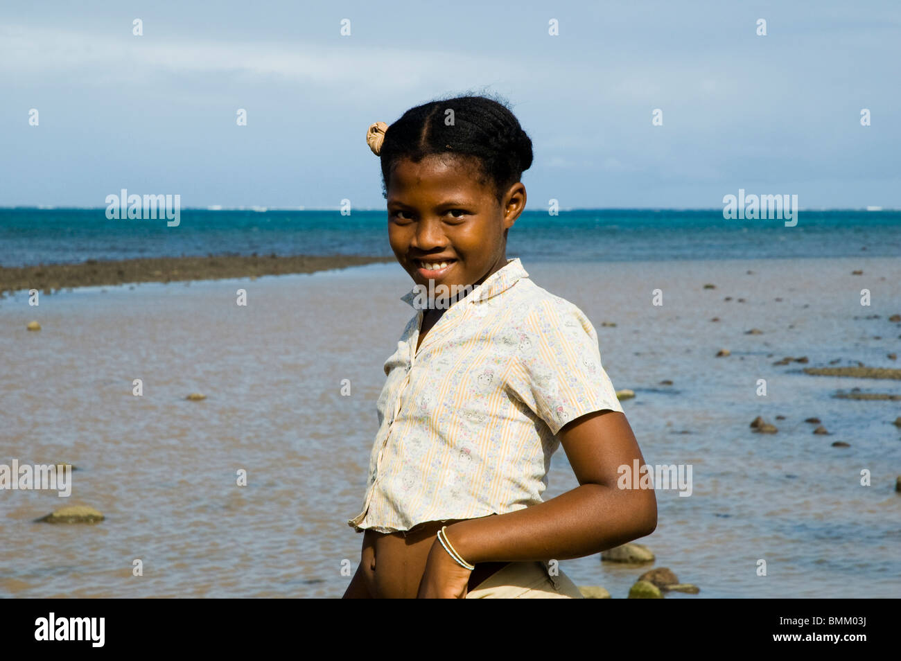 Mauritius, Port Mathurin. Girl Stock Photo - Alamy
