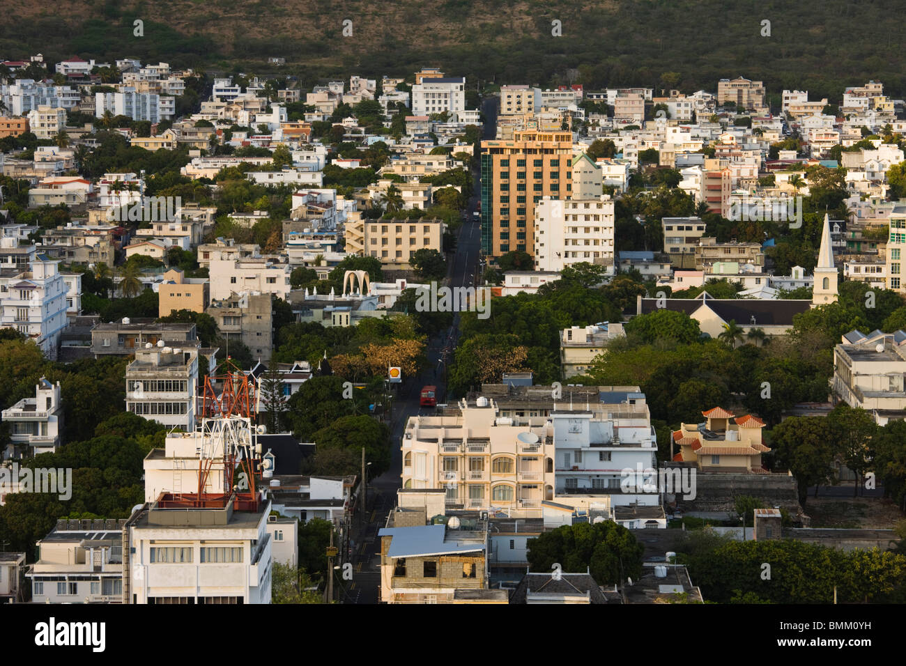 Mauritius, Port Louis, Port Louis neighborhoods from Fort Adelaide ...