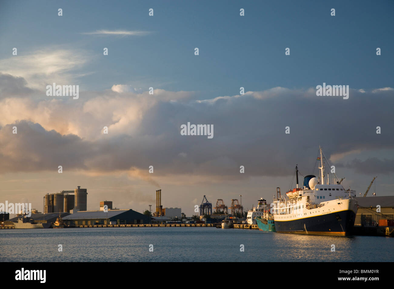 Mauritius, Port Louis, port view, sunset Stock Photo - Alamy