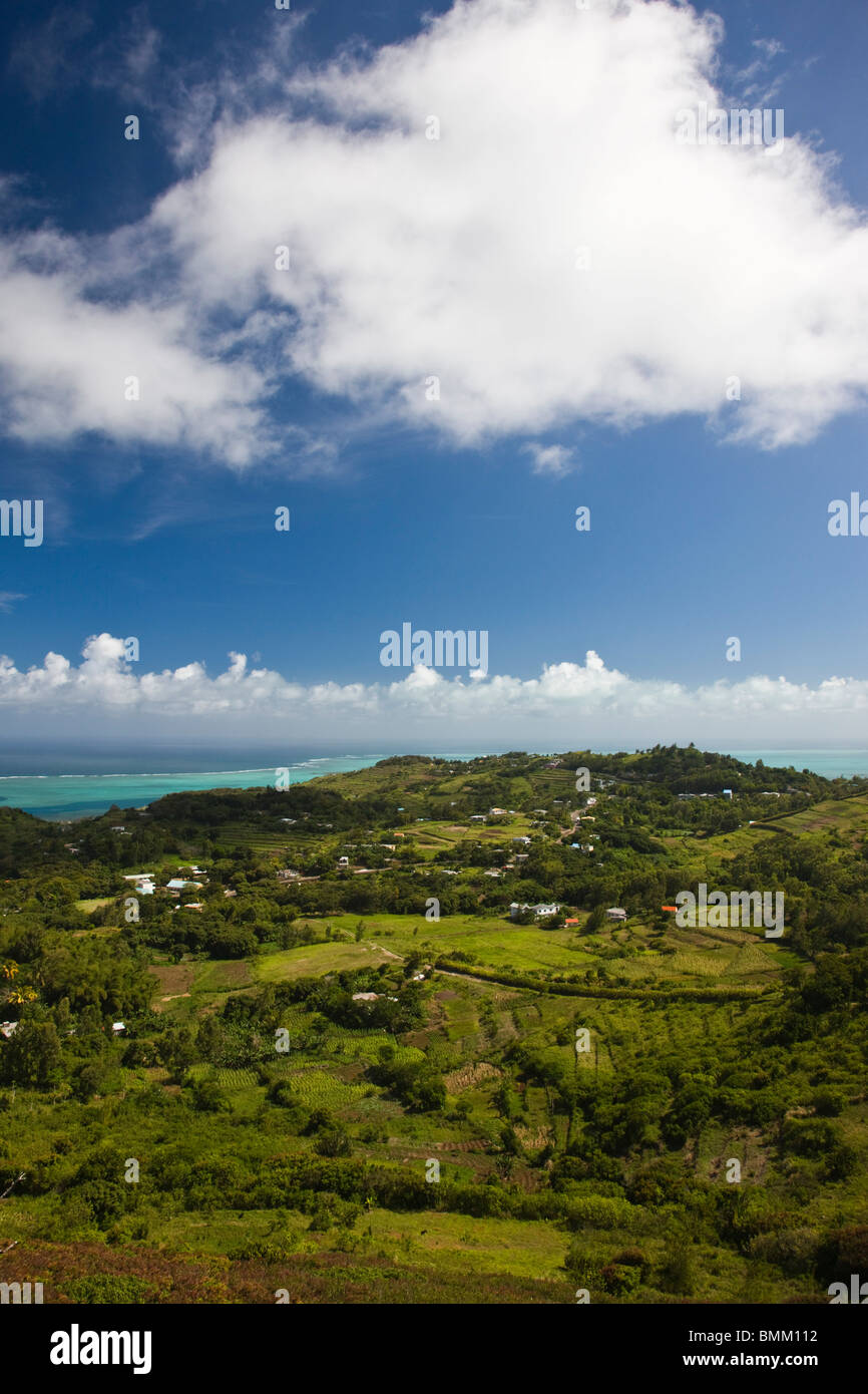 Mauritius, Rodrigues Island, Mont Lubin, south coast view from Mont ...