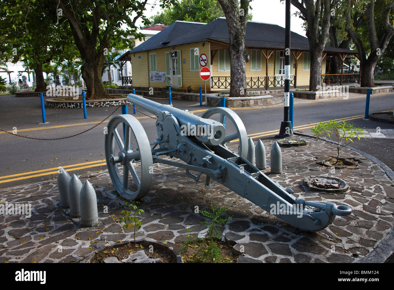 Mauritius, Rodrigues Island, Port Mathurin, historic canon outside of ...