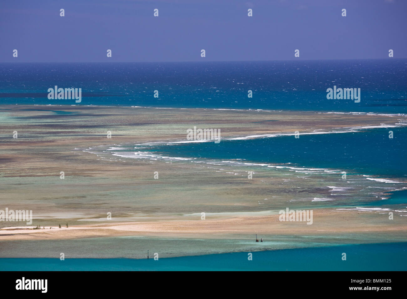 Mauritius, Rodrigues Island, Port Mathurin, lagoon view from Mont ...
