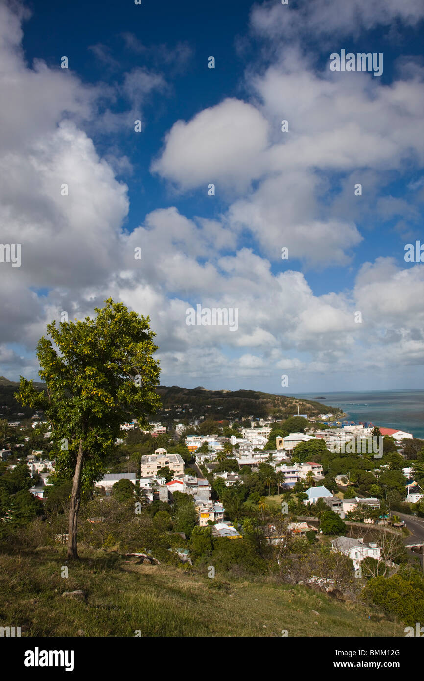 Mauritius, Rodrigues Island, Port Mathurin, view from town overlook ...