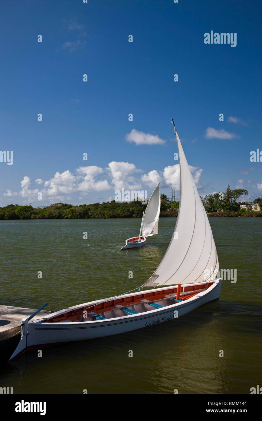 Mauritius, Southern Mauritius, Blue Bay, traditional pirogue boats ...