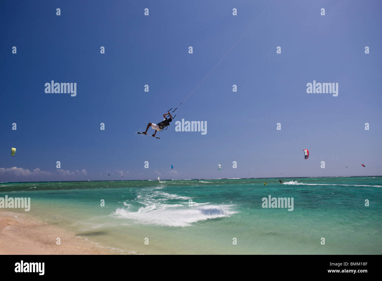 Mauritius, Western Mauritius, Le Morne Peninsula, para-surfing Stock ...