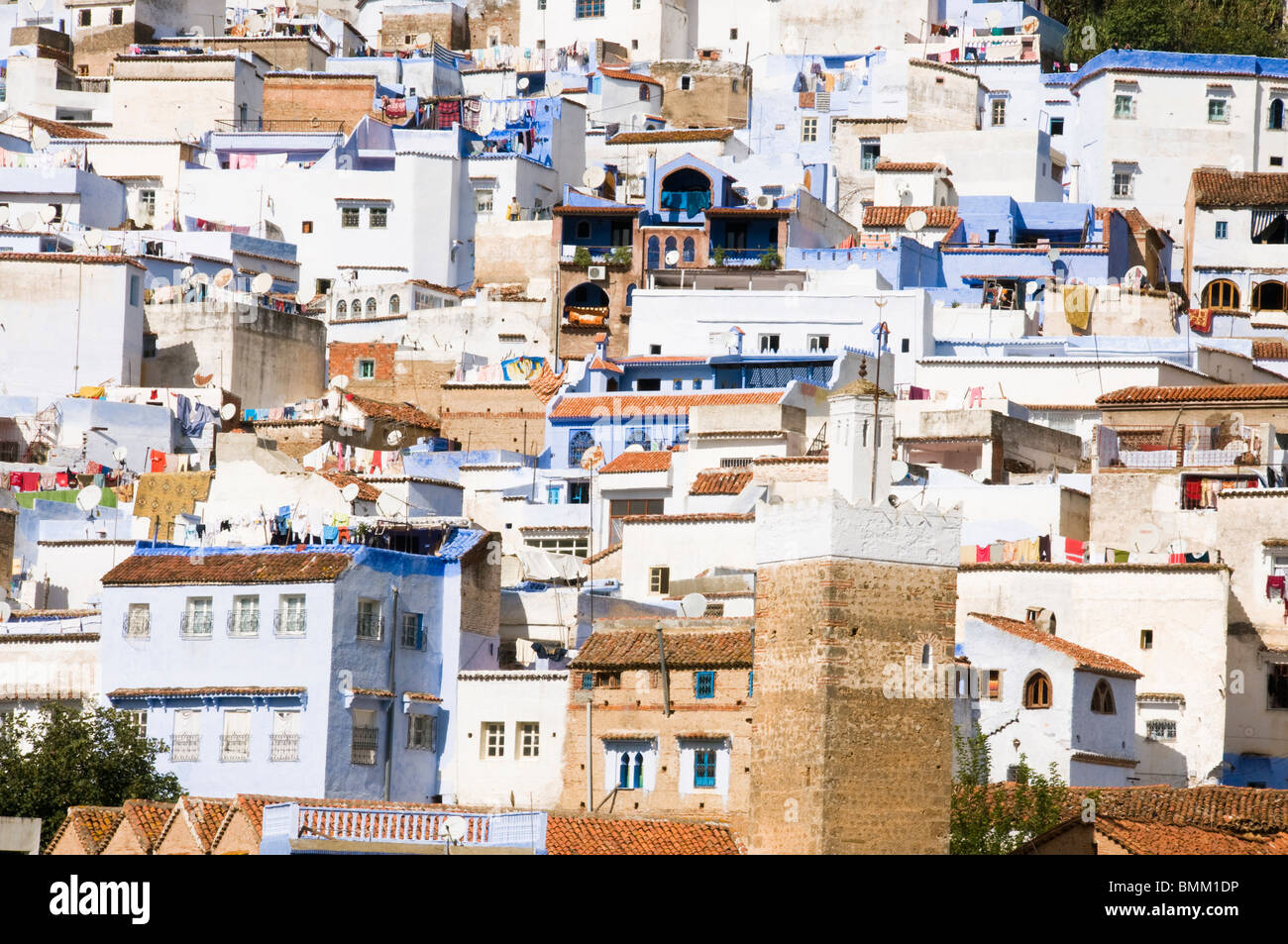 Chefchaouen Morocco white and blue buildings in the medina Stock Photo ...