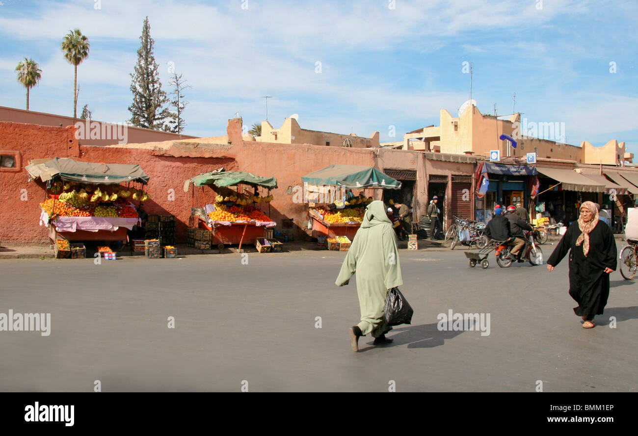 North Africa, Africa, Morocco, Marrakesh. Street scene in Marrakesh ...