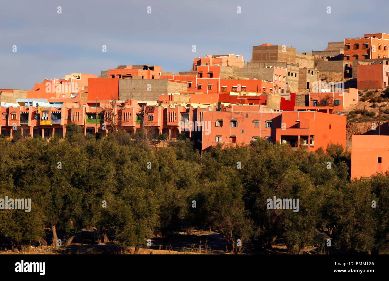 North Africa, Africa, Morocco. Small village settlements dot the ...