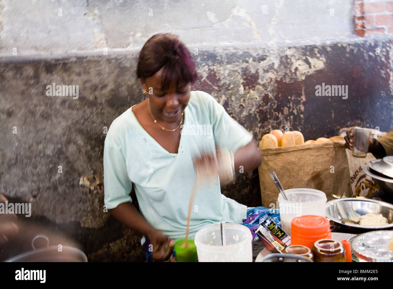 Senegal, Dakar. Preparing breakfast Stock Photo - Alamy
