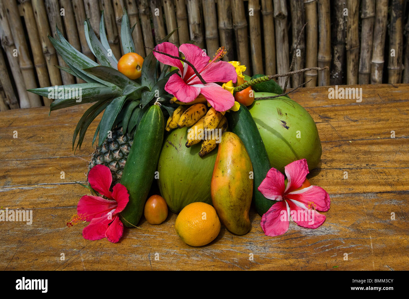 Tropical fruit on Praslin Island Stock Photo - Alamy
