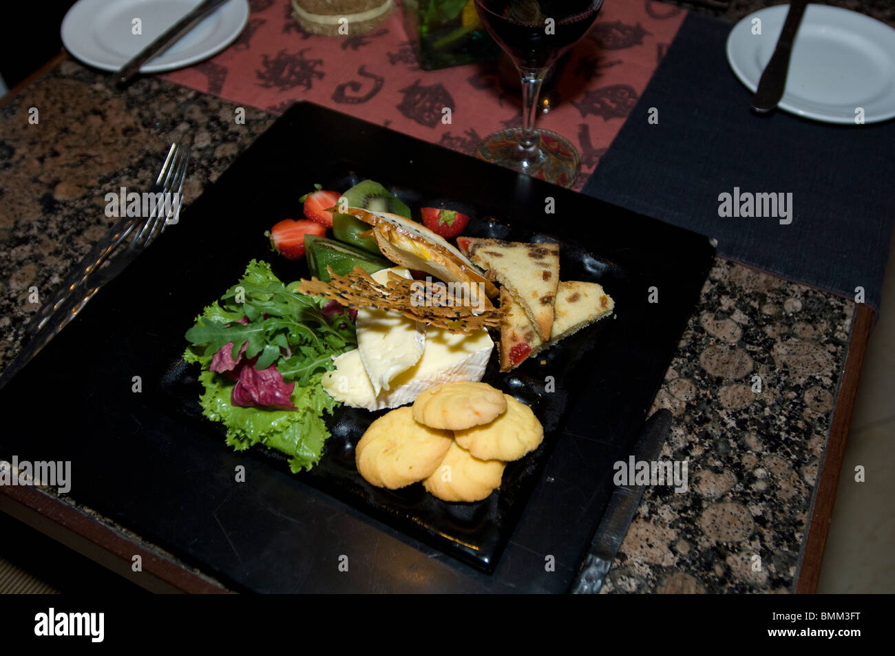 Food in restaurant Banyan Tree Resort on Mahe Island Stock Photo - Alamy