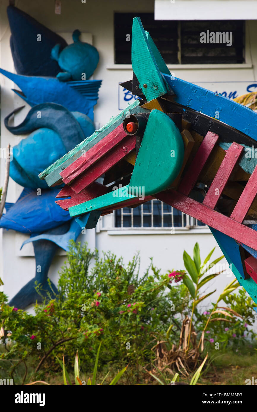 Seychelles, La Digue Island, La Passe, folk art at Barbara Jenson ...
