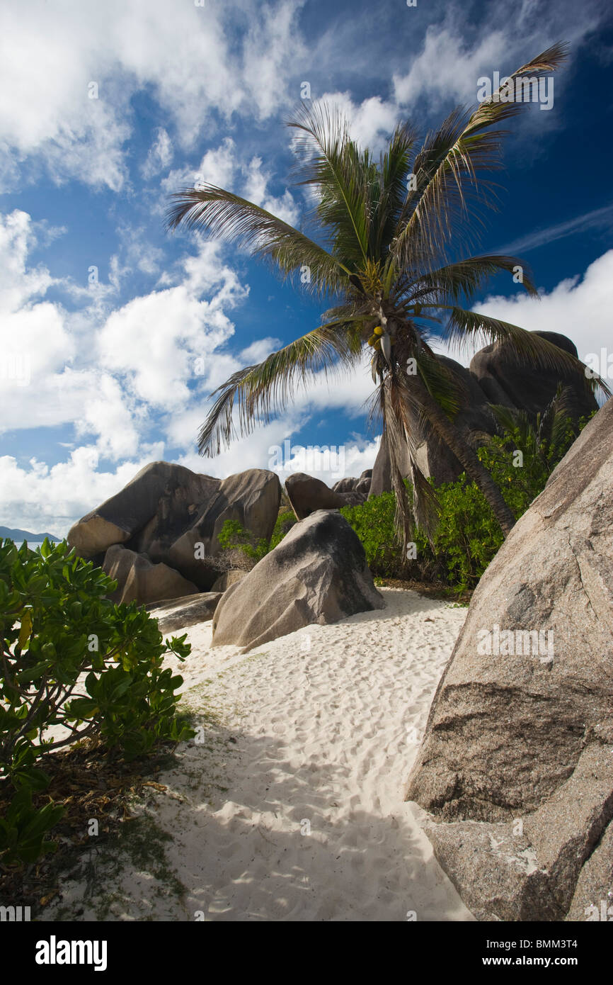Seychelles, La Digue Island, L'Union Estate Plantation, Anse Source D ...