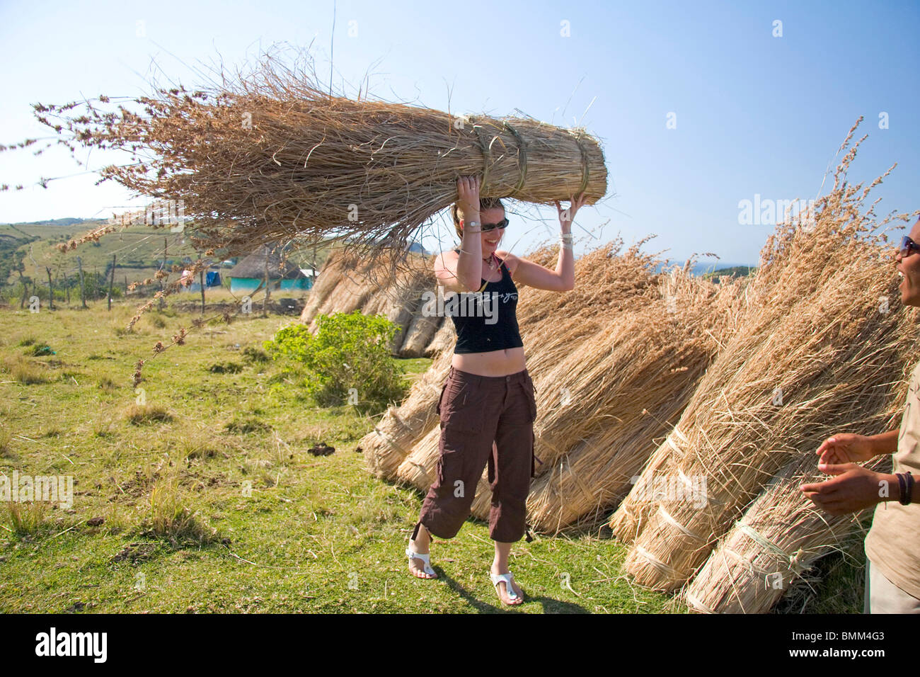 Coffee Bay, Transkye, Wild Coast, South Africa. backpacker moving a ...