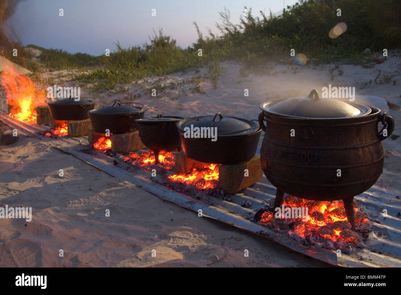 Jeffrey's Bay, South Africa. Moonlight barbeque on the beach Here is ...