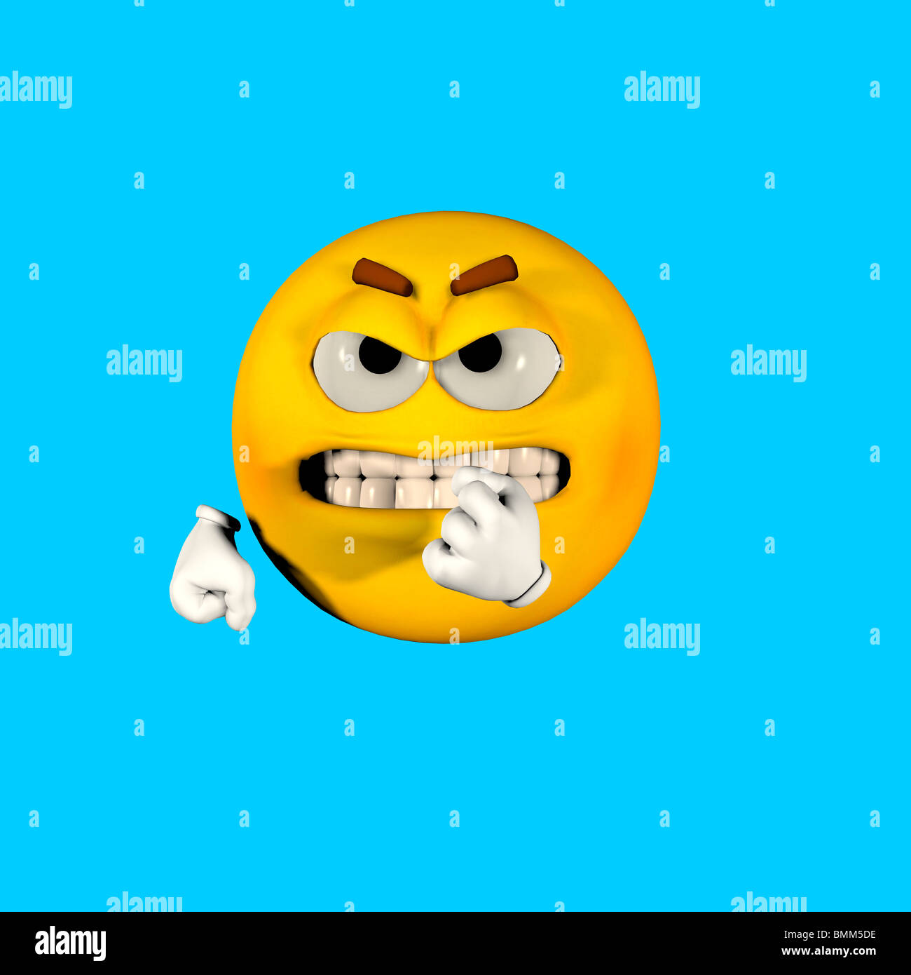 Emoticon Graphic Illustration depicting being Angry Stock Photo - Alamy
