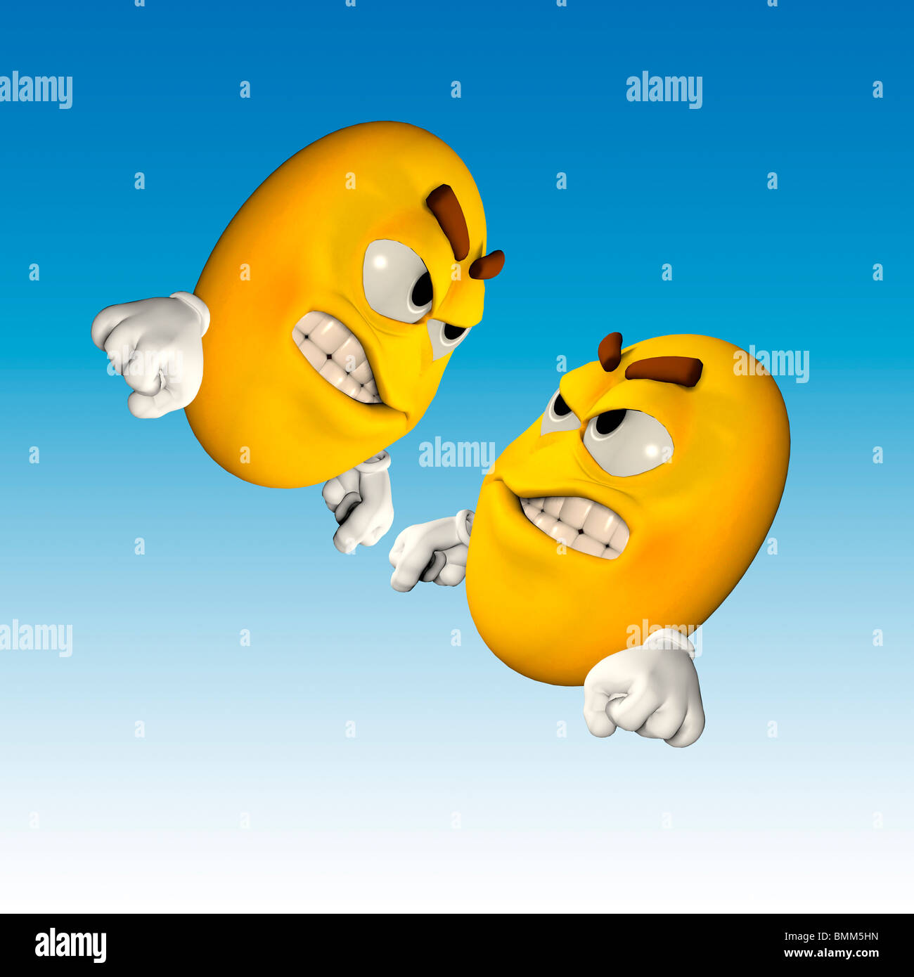 Angry Emoticons Graphic Illustration depicting Conflict Stock Photo - Alamy