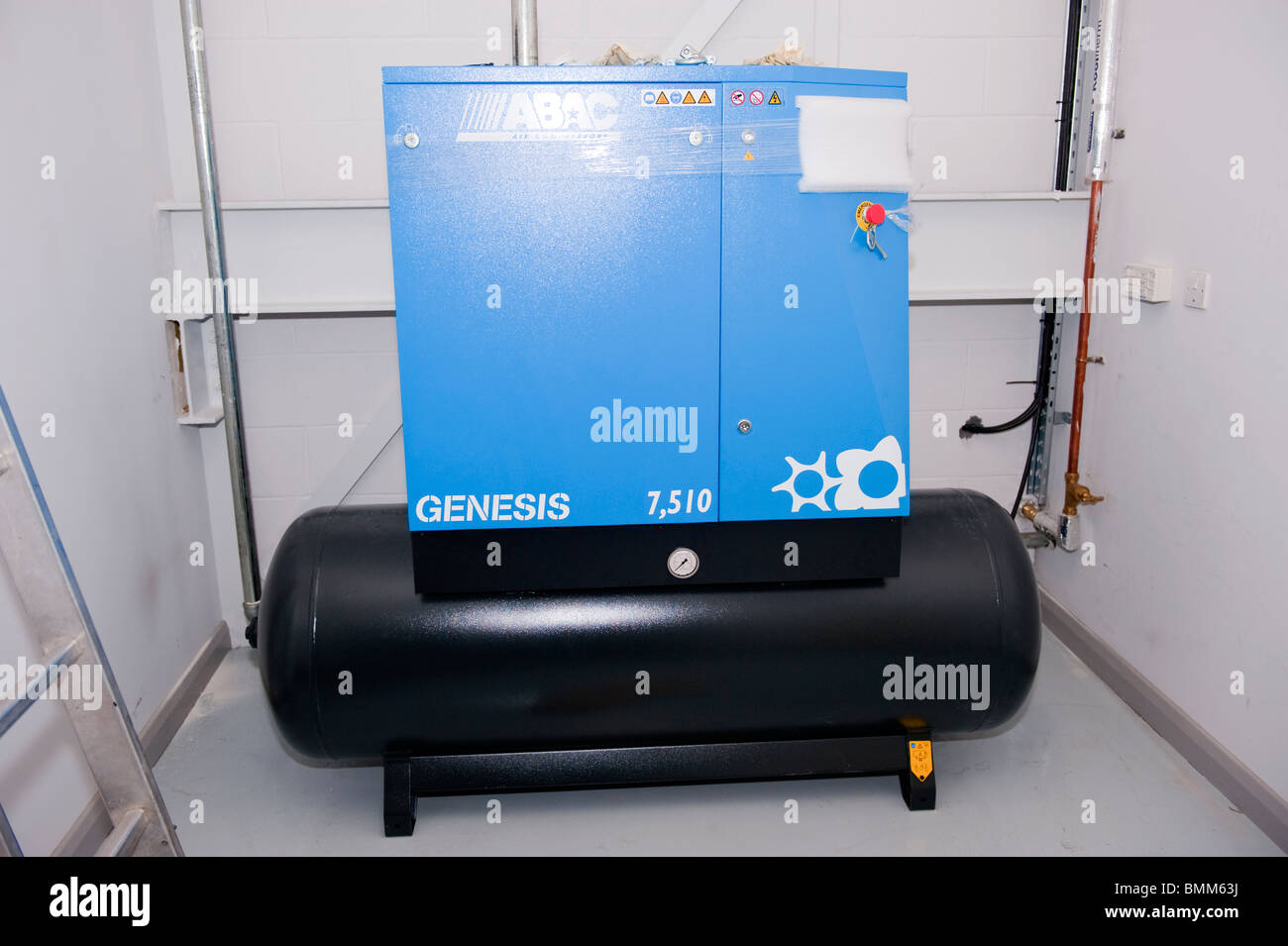 Genesis new large air compressor Stock Photo - Alamy