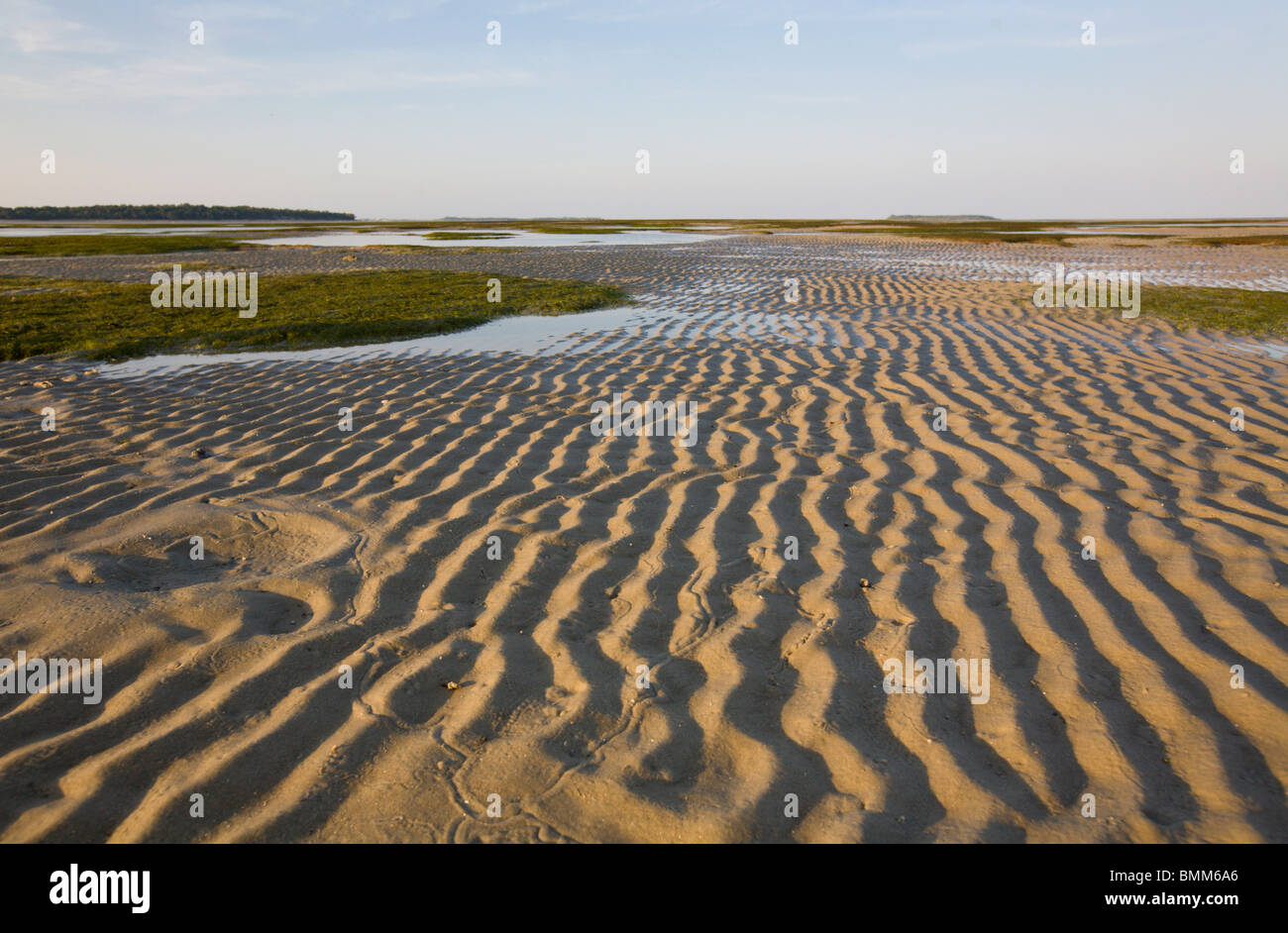 Sand bar on the Gulf of Mexico off the Islands that make up the Cedar ...