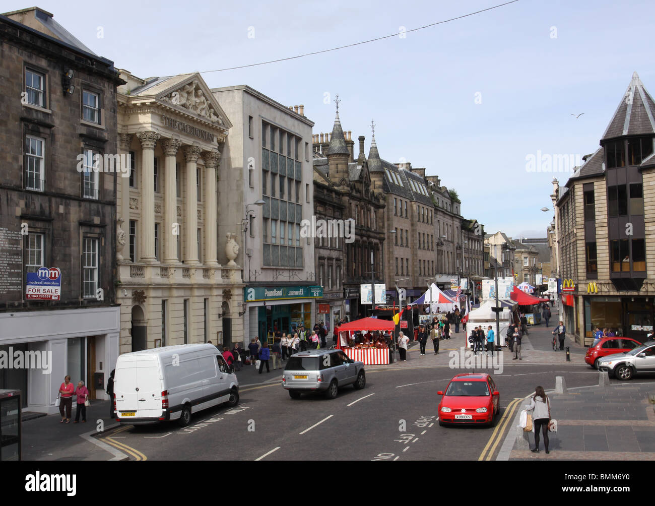elevated view of Inverness street scene Scotland June 2010 Stock Photo ...
