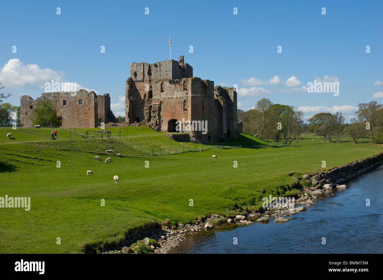 Brougham Castle and River eamont, near Penrith, Cumbria, England UK ...